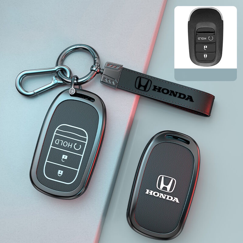 Metal+Leather Remote Key Cover Case For Honda HRV 2022 HRV 2023 ...