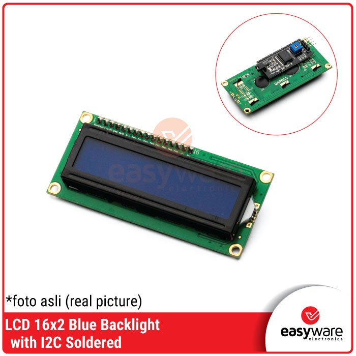 Lcd 16x2 BLUE WITH I2C SERIAL SOLDERED LCD 1602A BLUE I2C SERIAL -LT11 ...