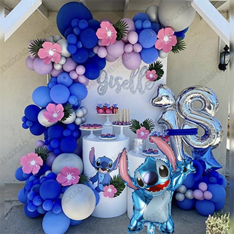 77pcs Stitch theme birthday party decorations 32 inch number balloons ...