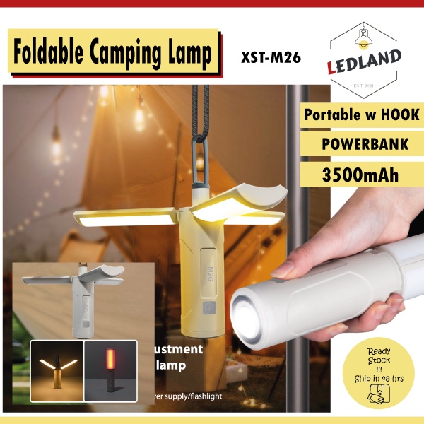 LEDLAND XST-M26 Multi Functionals Camping Lamp Foldable Flashlight Hook ...
