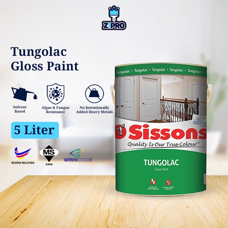 Sissons Tungolac Gloss Paint 5L Wood Paint Cat Besi | Shopee Malaysia