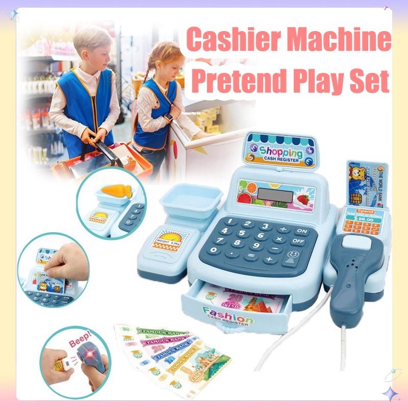 Cashier Machine Toys Simulated Supermarket Cash Register Swipe Scan ...