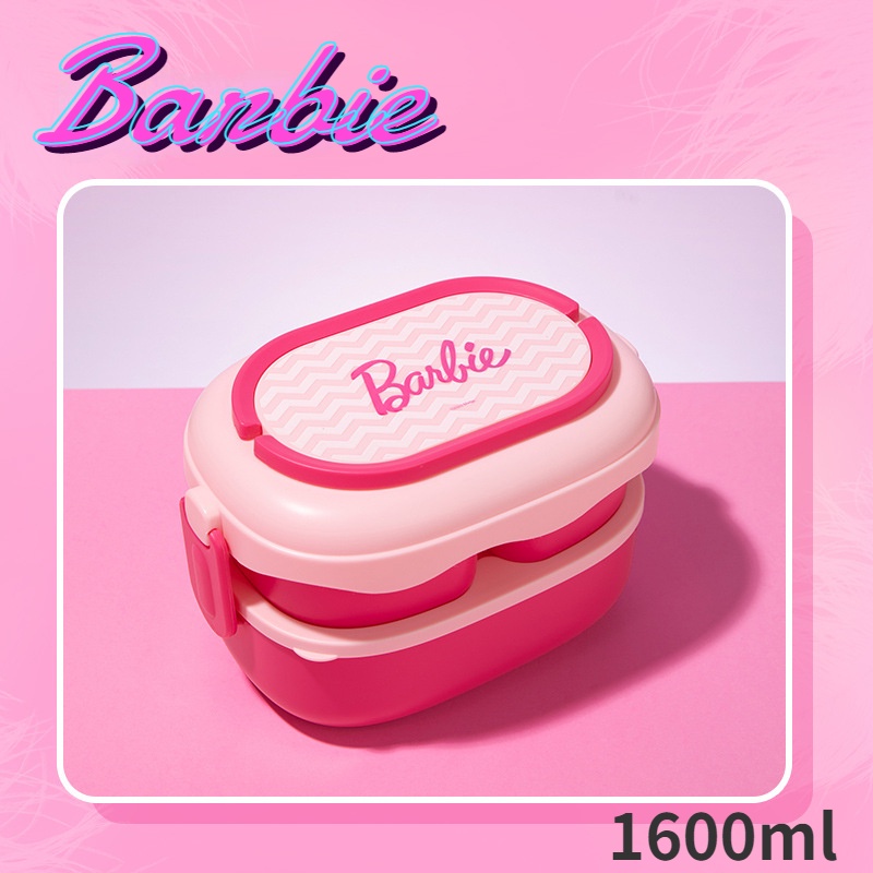 Barbie Lunch Box Insulation 1600mL Double-layer Bento Box Ortable Lunch ...