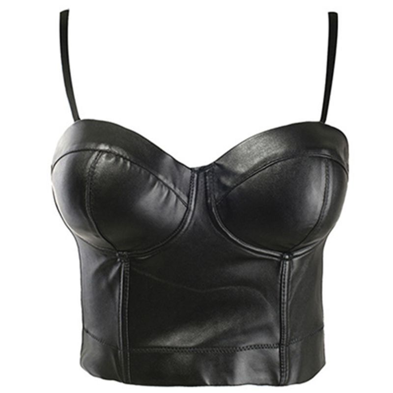 InnoBeaut PU Leather Corset Top Women Punk Gothic Clubwear Corset Bra ...