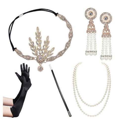 1920s Great Gatsby Accessories Set for Women,Costume Flapper Headpiece ...