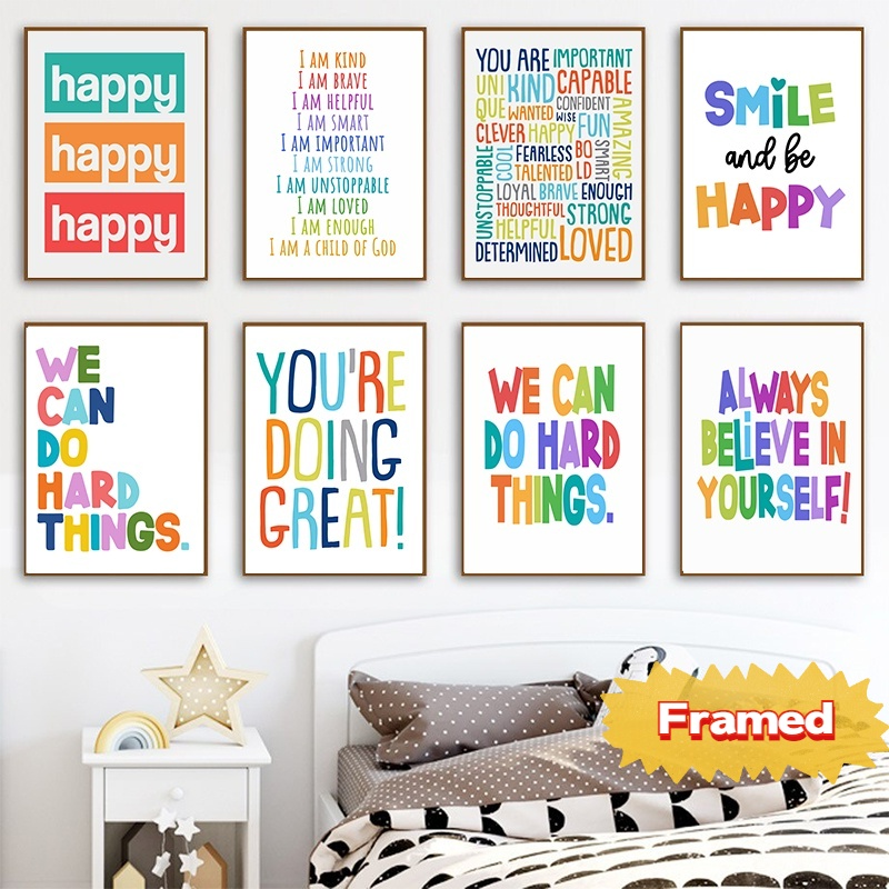 Framed - Positive Kids Classroom Wall Mural Motivational Poster ...