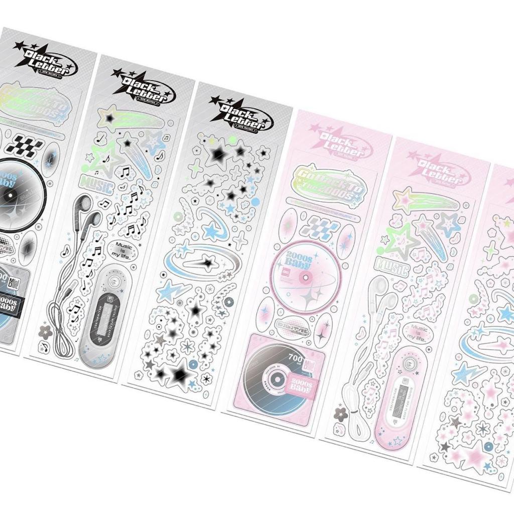 Steve Y2K Sparkling Hot Silver Sticker Vintage CD MP3 Journal Toploader ...