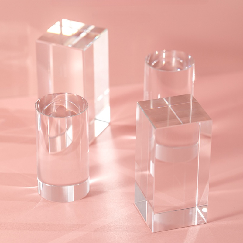 INS simple transparent acrylic column posing poser product photography ...