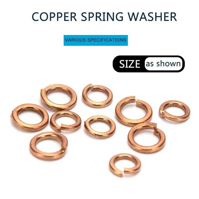 Brass Spring Lock Washer Copper Split Elastic Gasket M3 M4 M5 M6 M8 M10 ...