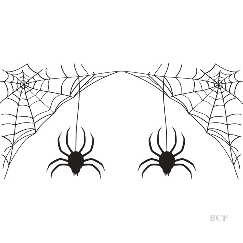 BCF 2 Sheet Halloween Spiders Webs Window Clings For Halloween Party ...