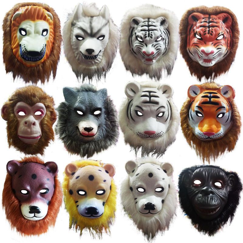 Animal masks Halloween lion tiger leopard monkey monkey chimp Wolf Wolf ...