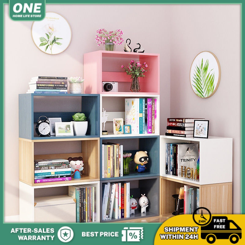 Simple floor bookcase modern living room shelves space-saving ...