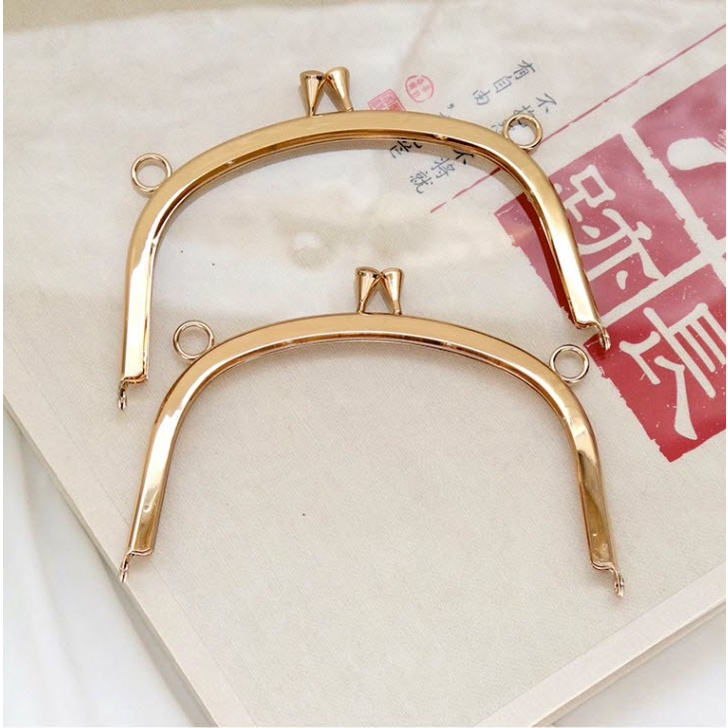 16.5cm Retro Tear Drop Closures| Light Gold Curve Purse Frame with Two ...