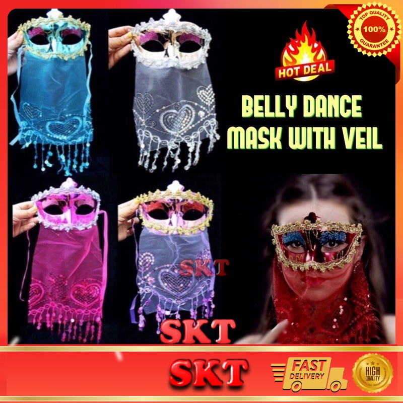 [𝐑𝐞𝐚𝐝𝐲 𝐒𝐭𝐨𝐜𝐤] Arabian belly Dance Mask with Veil | Shopee Malaysia