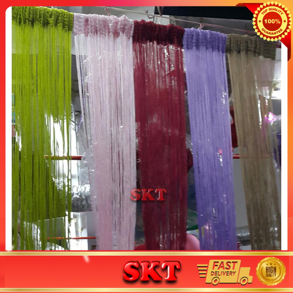 W 100cm* L 200cm Tirai Langsir Thickening Tassel Curtain String Curtain ...
