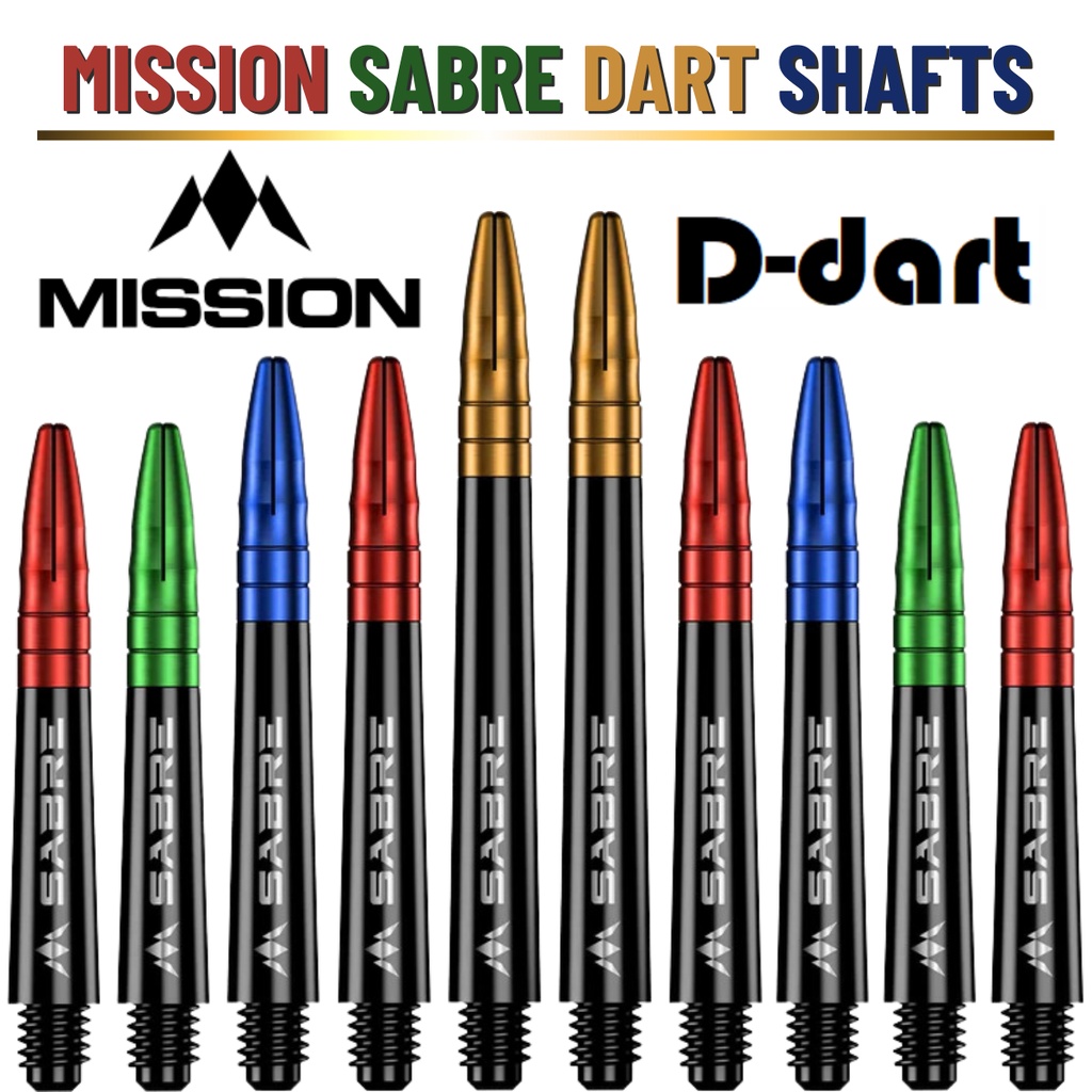MISSION DART SHAFTS - BLACK SABRE DART SHAFT/STEM FOR SOFT TIP AND ...