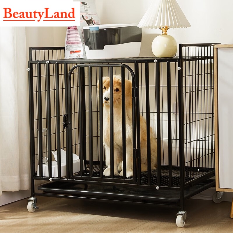 Free Gift- XL Large Dog Cage Wheels Lock Tray Large Dog House Pet Cage ...