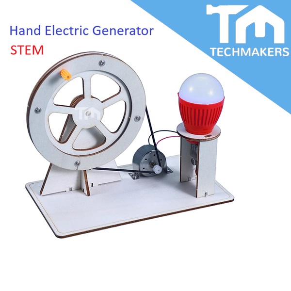 Wooden Hand Electric Generator Kid Science Toy STEM Physics Kit ...