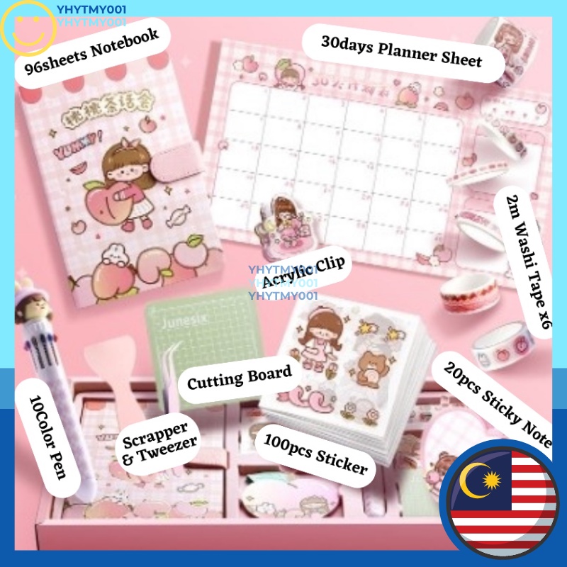 NEW!! 130pcs Stationary SET Handbook Sticker Gift Box Cute Girl Heart ...