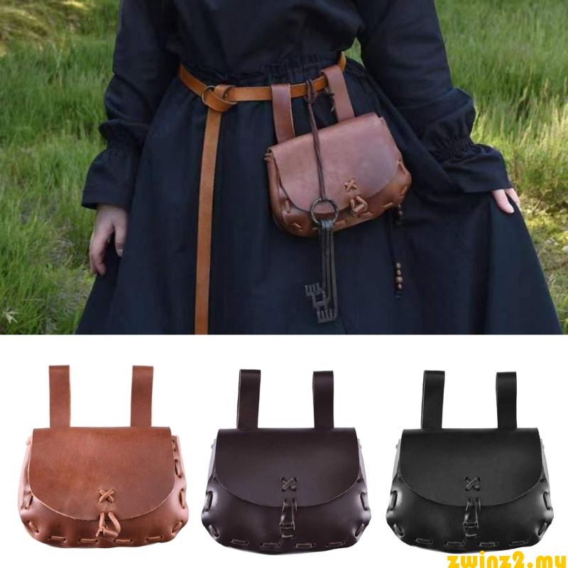 zwinz2 Vintage Medieval Waist Pack Waist Bag PU Leather Medieval ...