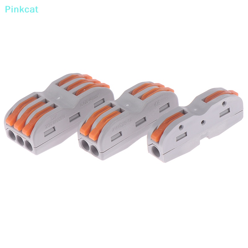 Pinkcat SPL-1 2 3 Way Reusable Spring Lever Terminal Block Electric ...