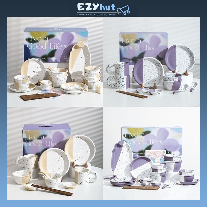 Good Life Gift Set Rice Bowl Porcelain Bowl Ceramic Bowl Plate Mangkuk ...