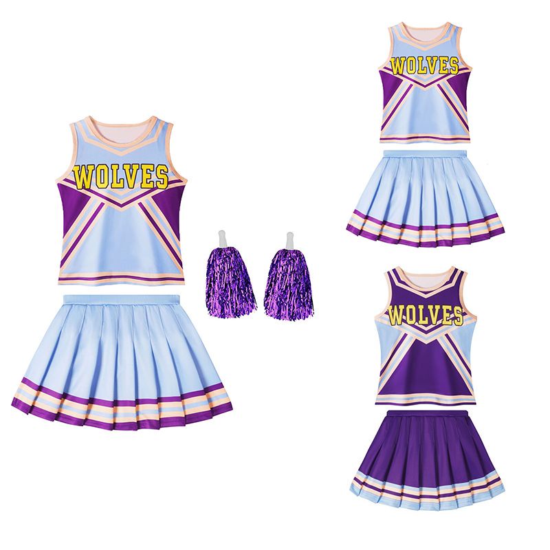 Girls Cheerleader Uniform Cheerleading Costume Stage Costume School ...