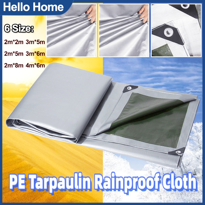PE Tarpaulin Rainproof Cloth Sunshade Tarp Ground Sheet Camping ...