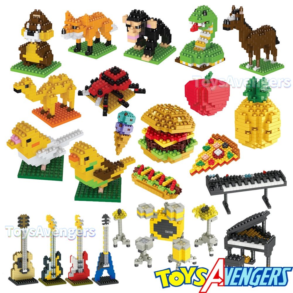 Nano Blocks【All Styel】Car Fruit Food Animal Building Blocks Zoo ...
