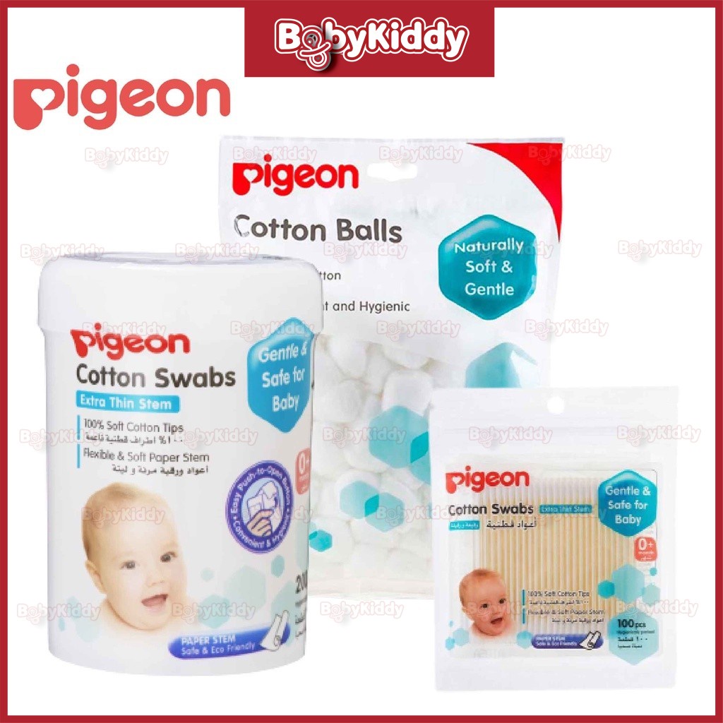 Pigeon Cotton Balls (100 Balls) | Cotton Swabs Case | Bag (100s/200s ...