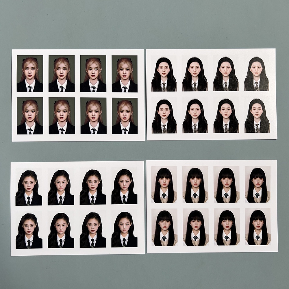 Kpop BP BLACKPINK JENNIE JISOO ID Photo Identity Card Photocards School ...
