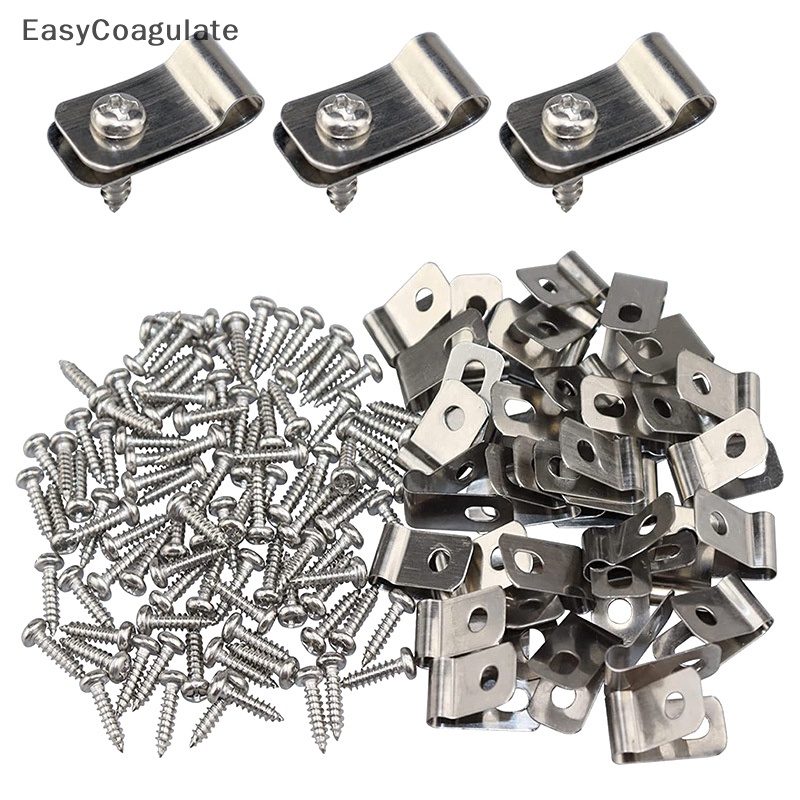 Eas 100 Pcs Fence Wire Clamps & Screws, Agricultural Fencing Moung ...