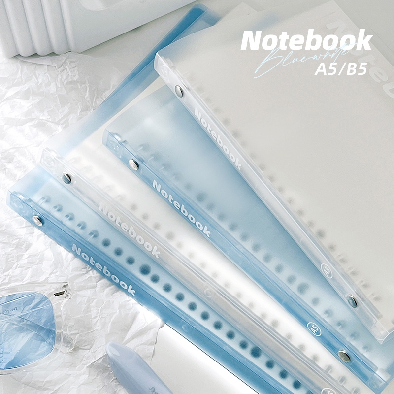 Simple Transparent A5/B5 Loose-leaf Notebook Detachable PP Shell Coil ...