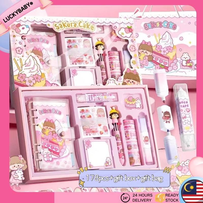 Ready⚡ 178pcs/SET Handbook Sticker Gift Box Cute Girl Heart INS cuckoo ...