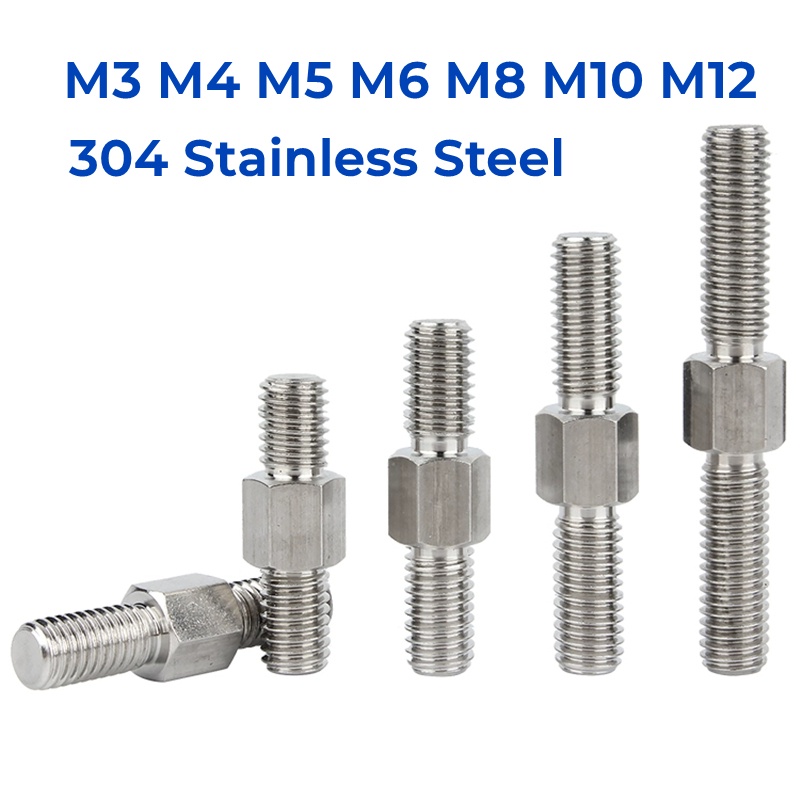 M3 M4 M5 M6 M8 M10 M12 304 Stainless Steel Left Right Thread Double End ...