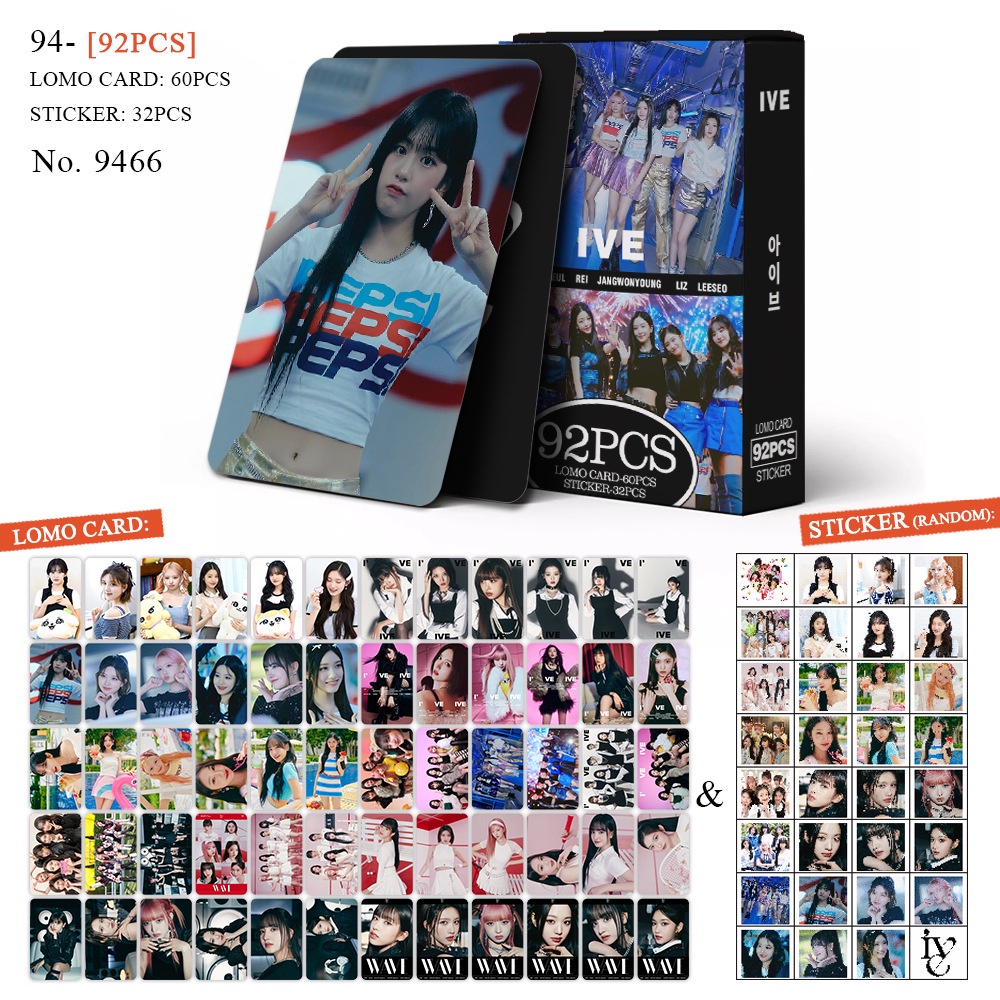 92pcs/box IVE 2023 New Album I'VE Stickers Photocards Lomo Cards Liz Leeseo Yujin Wonyoung Gaeul ...
