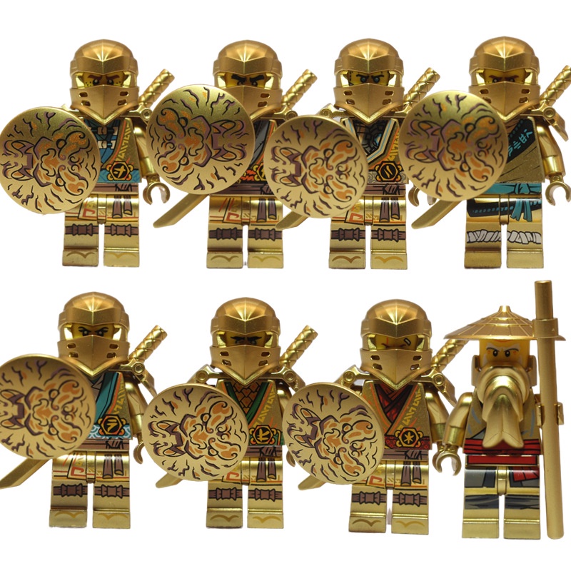 8pcs/set Golden Phantom Ninja Blocks Minifigure Building Blocks ...