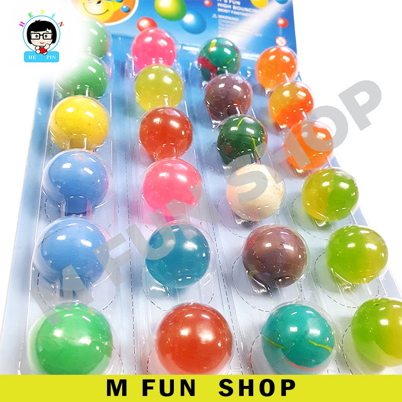 Colourful Bouncing Ball Kids Fun Outdoor Play 24pcs / Bola Melantun ...