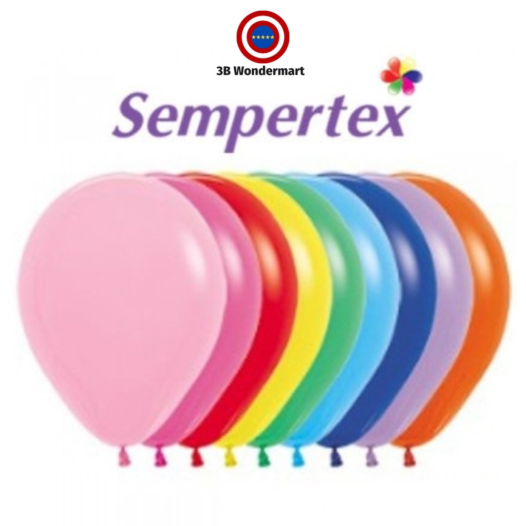 50pcs Sempertex 12'' Non Metallic Plain Round Latex Colorful Balloon ...