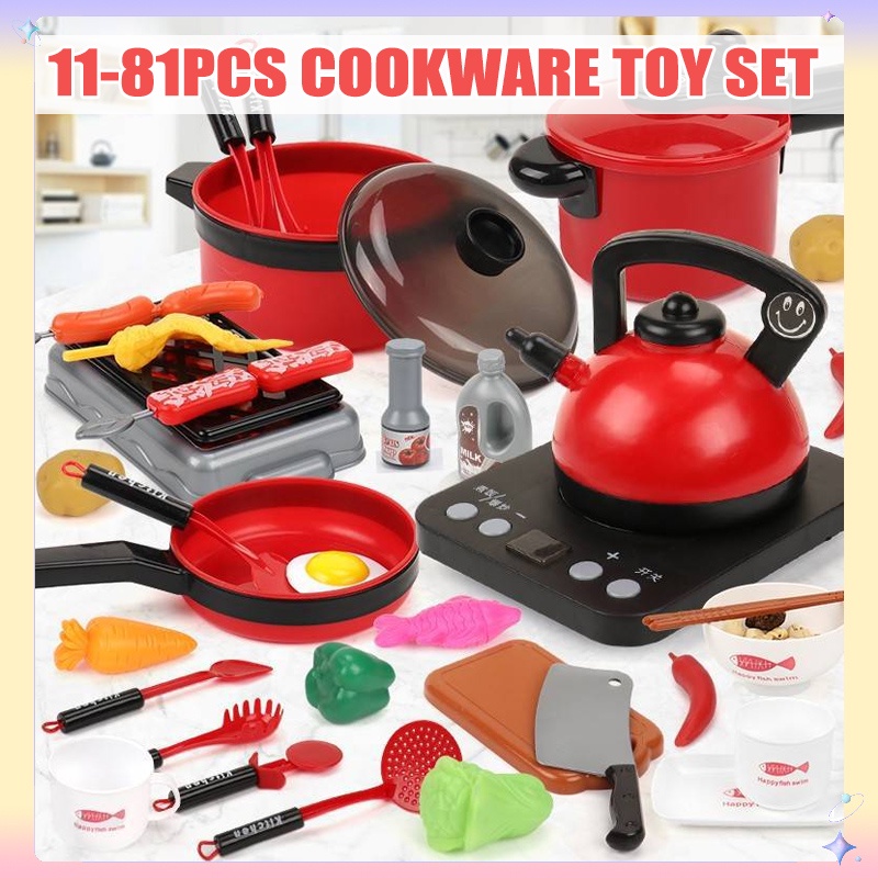 Cookware Toy Set Kids Kitchen Pretend Play Toys Simulation Cooking Play ...