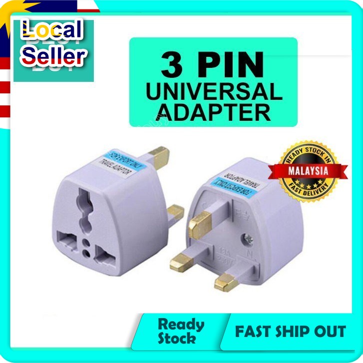 3-Pin Universal Adapter Plug Head UK 3 Pin Malaysia China Plug Socket ...