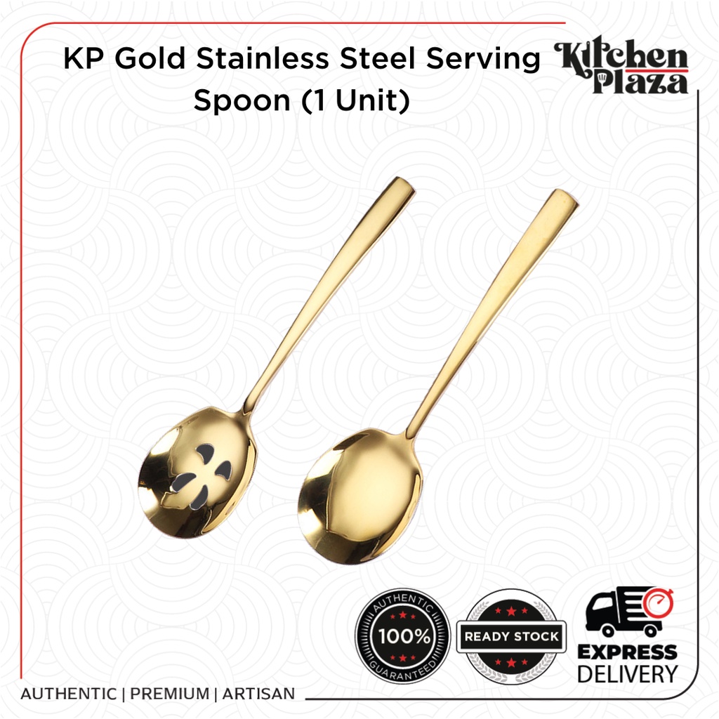 KP Gold Stainless Steel Serving Spoon/Serving Coriander Spoon (1 Unit ...