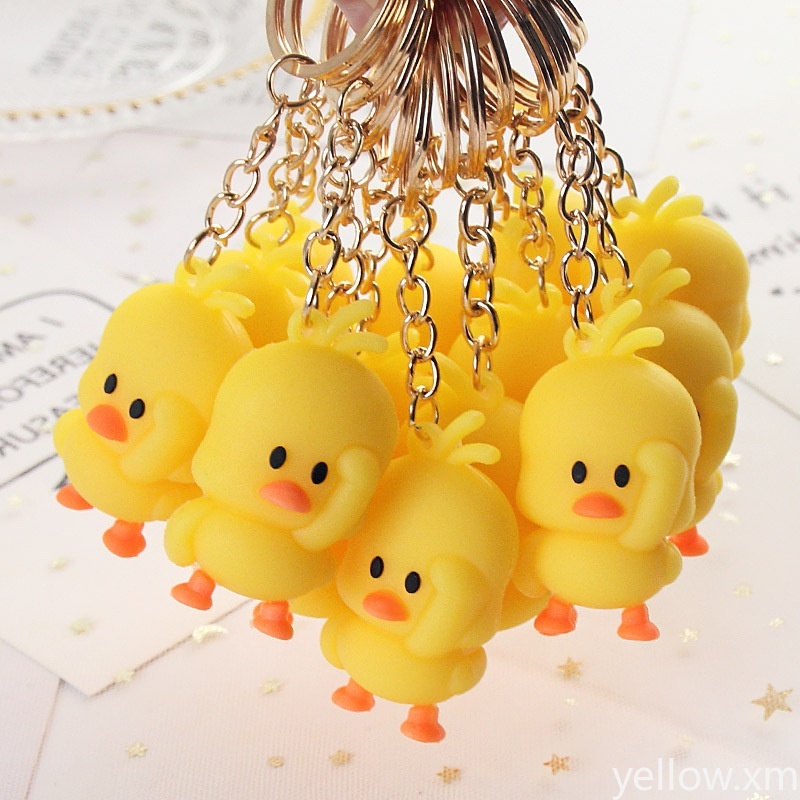 [ready stock] 1pc Cute Cartoon Keychain Mini Yellow Duck Key Chain Key ...