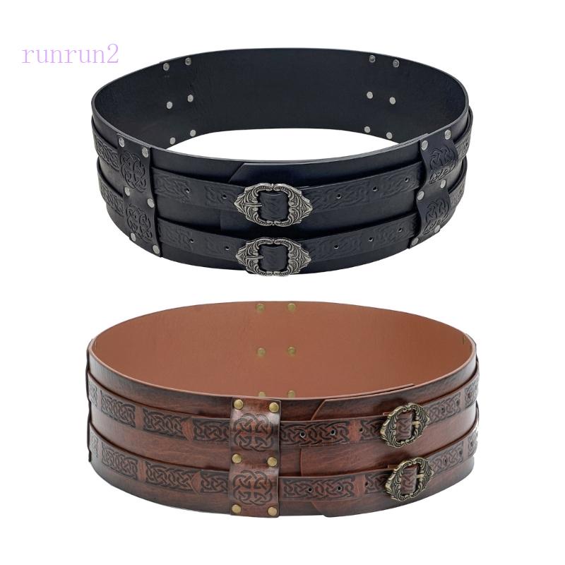 RUN Viking Wide Belt Cosplay Knight Corsets Belt Nordic Faux Leather ...