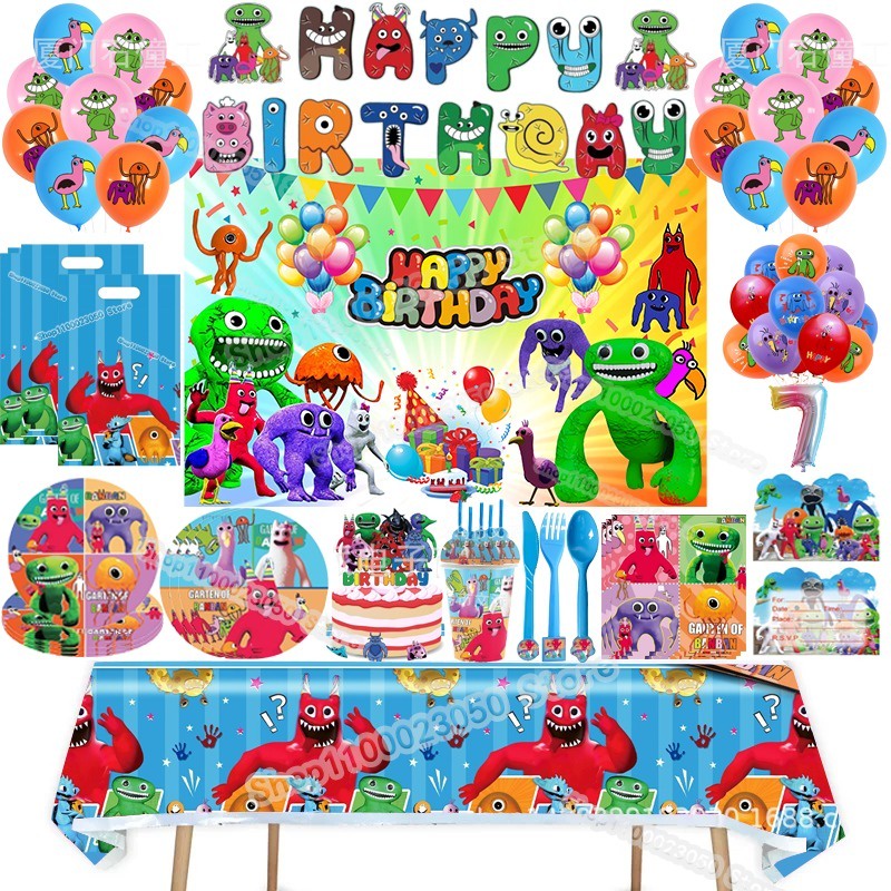 Banban Birthday Party Decoration Game Character Dining Plate Banner ...