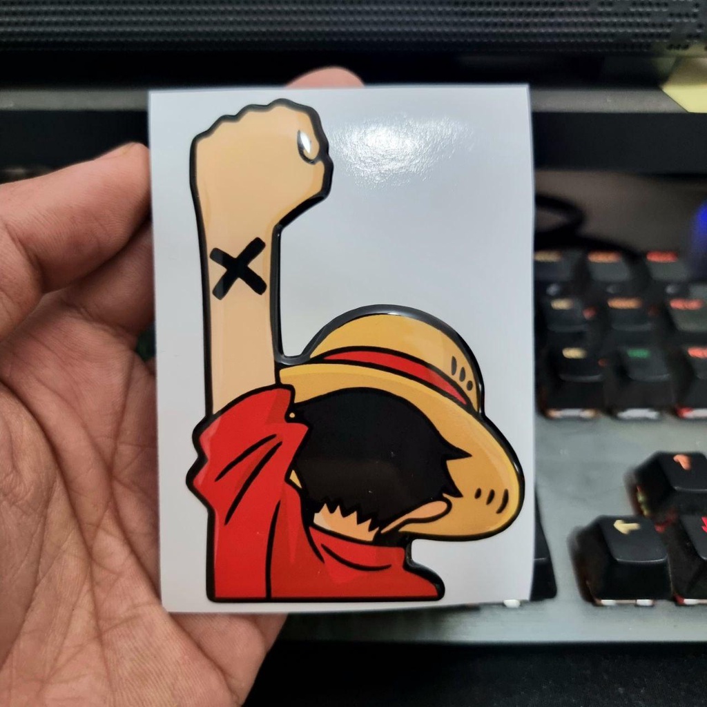 One piece Resin Luffy Back Punch Sticker Embossed Flexible | Shopee ...