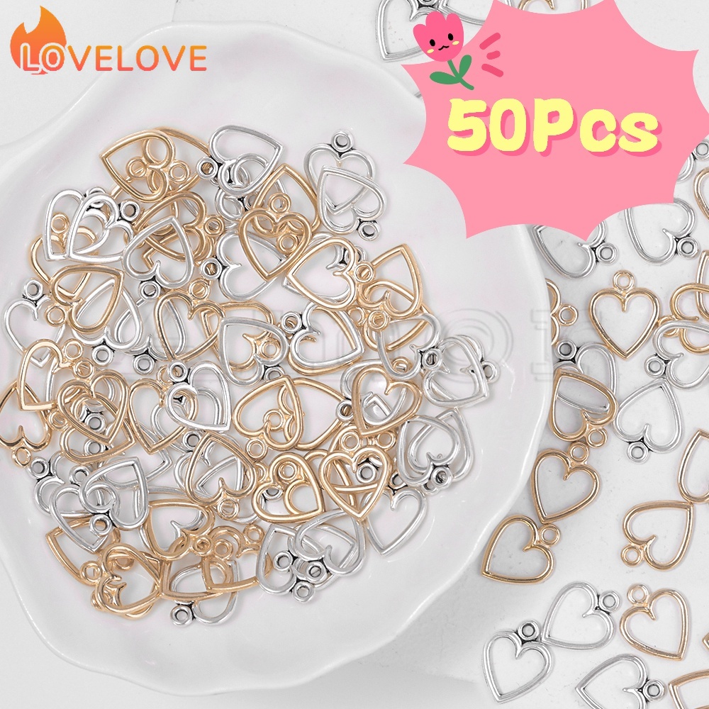 40/50Pcs Geometry Heart Shape Pentagram Metal Pendant/ Fashion ...