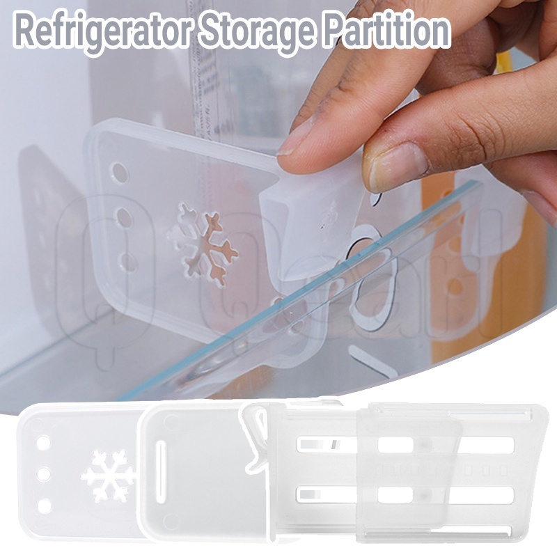 Creative Snap-on Refrigerator Shelf Divider Clip / Drawer Makeup Box ...