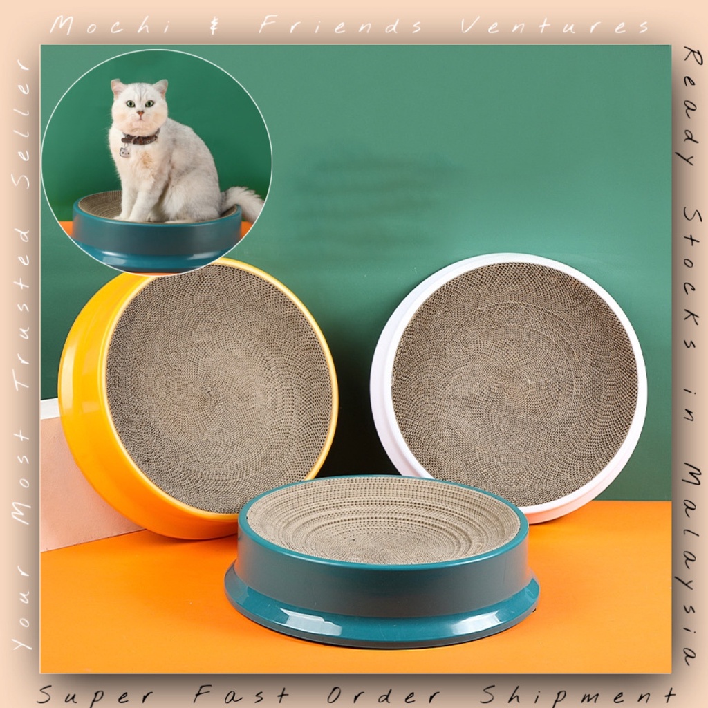 MNF Round Classy Cat Scratcher Corrugated Scratching Board Replaceable Cat Play Catnip Core ...