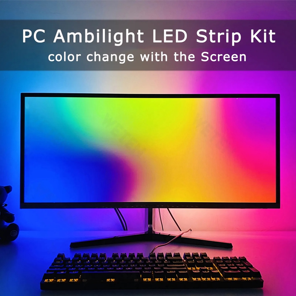 RGBIC LED Strips Immersive PC Background Light Strip Computer Monitor ...